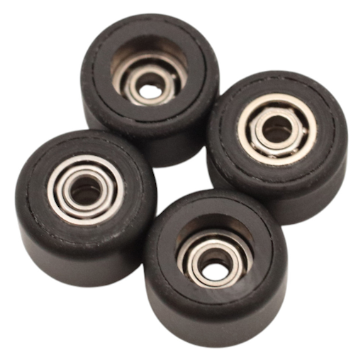 FlatFace Fingerboard Dual Bearing Dual Durometer V1 Wheels - Black/Bla ...